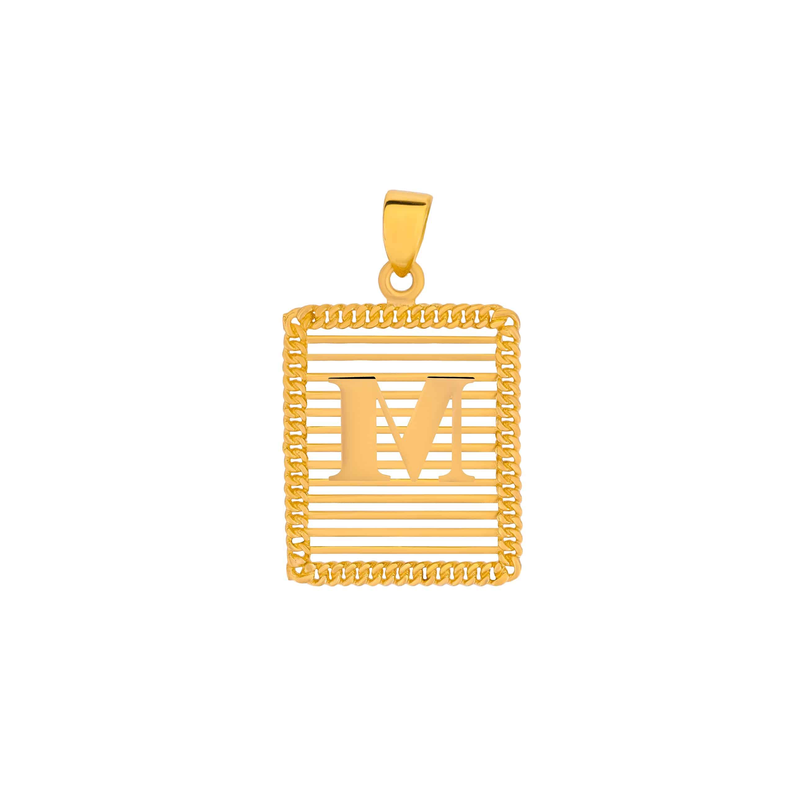 M Initial 18K Gold Pendant - Century Gold