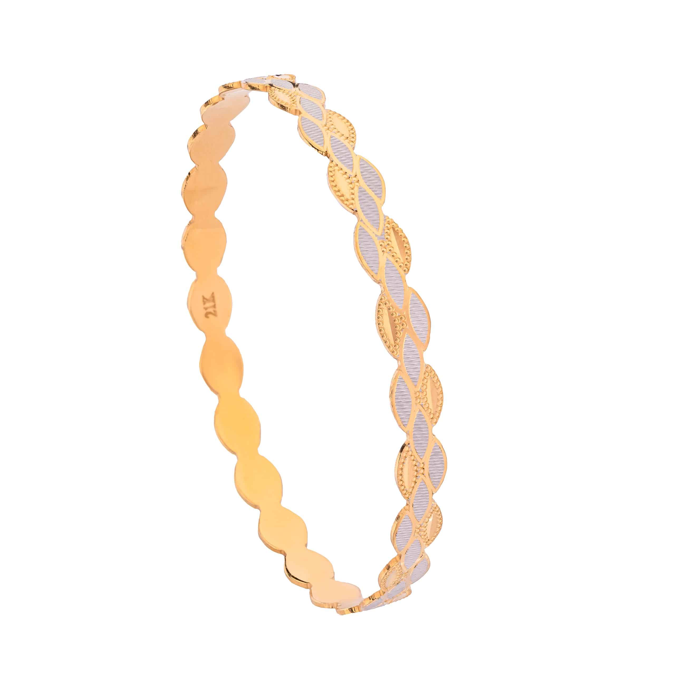 Meitha 21K Two-Tone Gold Bangle - Century Gold