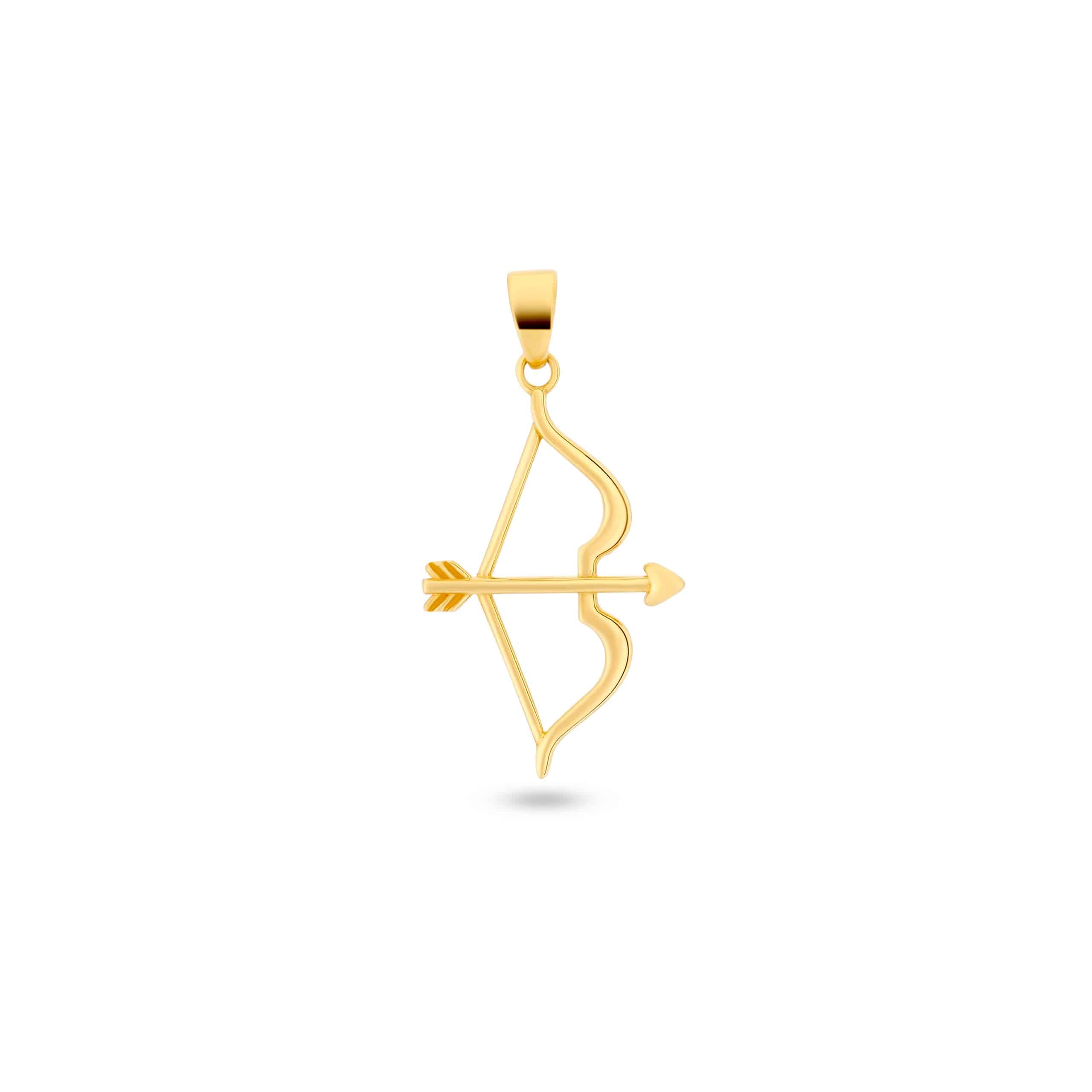 Arrow & Bow 18K Gold Pendant - Century Gold