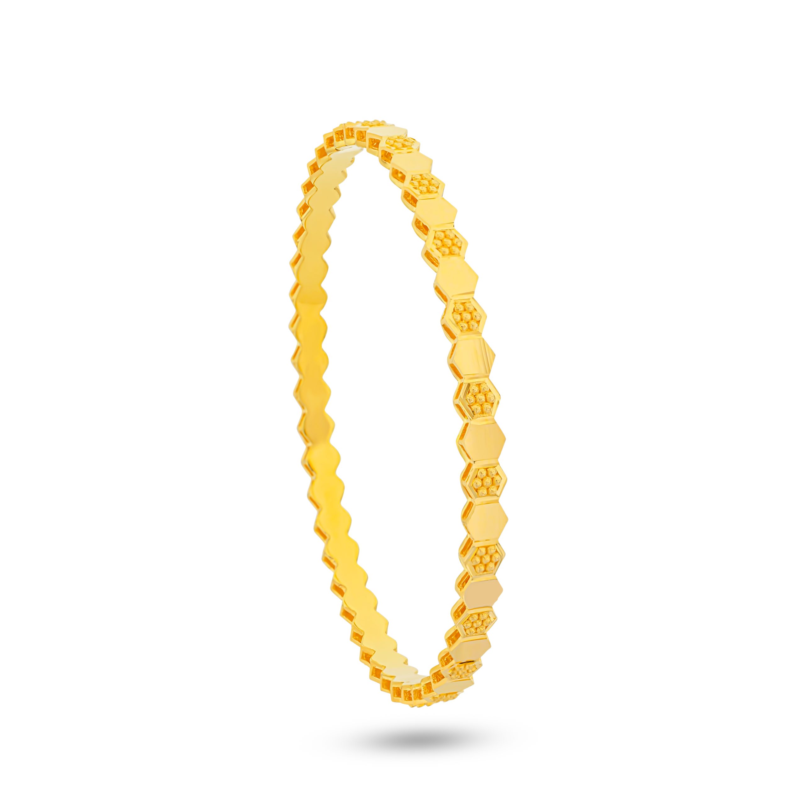 Honeycomb 21K Gold Bangle - Century Gold