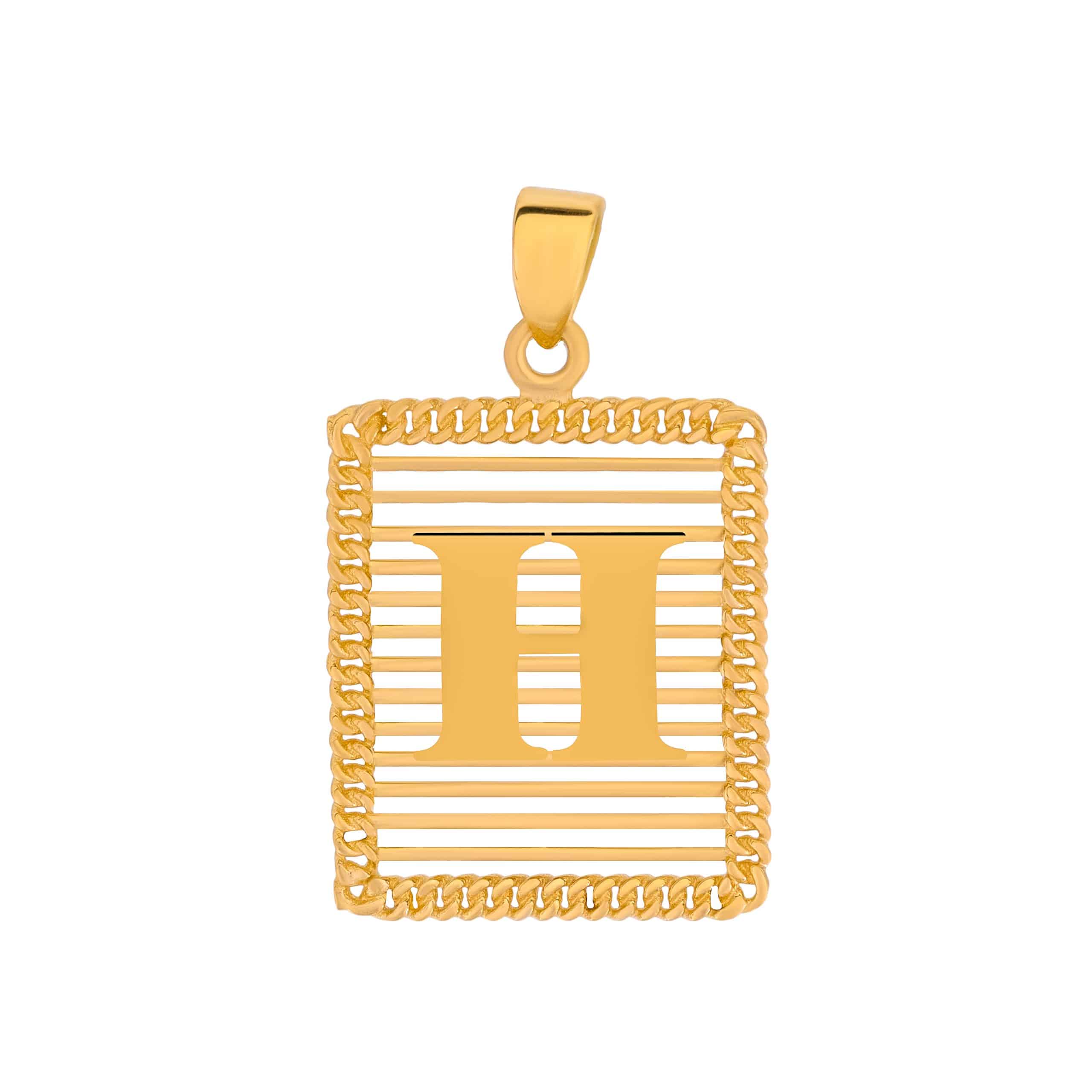 H Initial 18K Gold Pendant - Century Gold